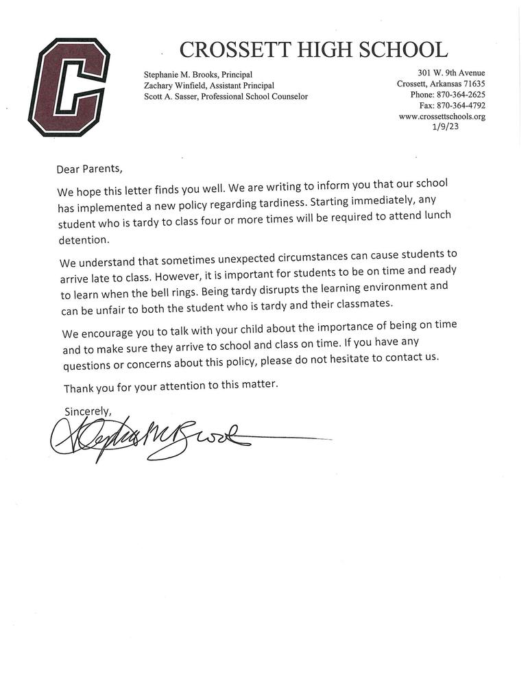 Tardy Policy High School Tardy Policy High School