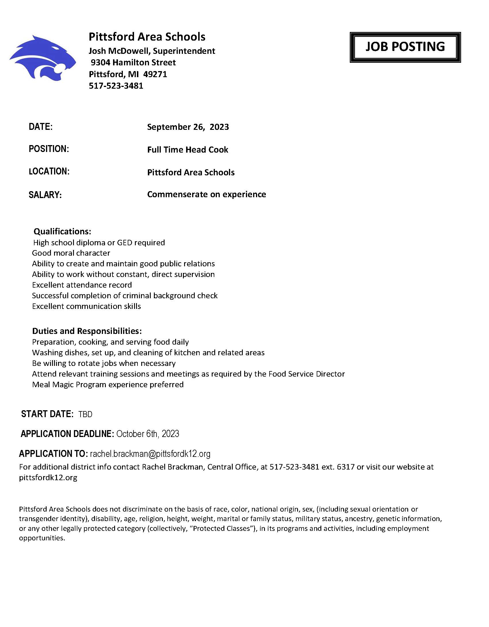 Documents | Pittsford Area Schools